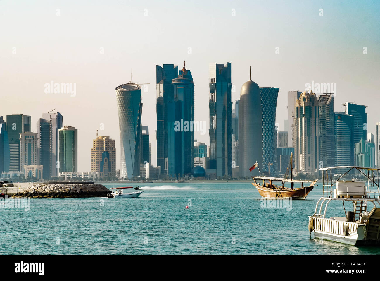 Doha city view from the harbor Stock Photo - Alamy