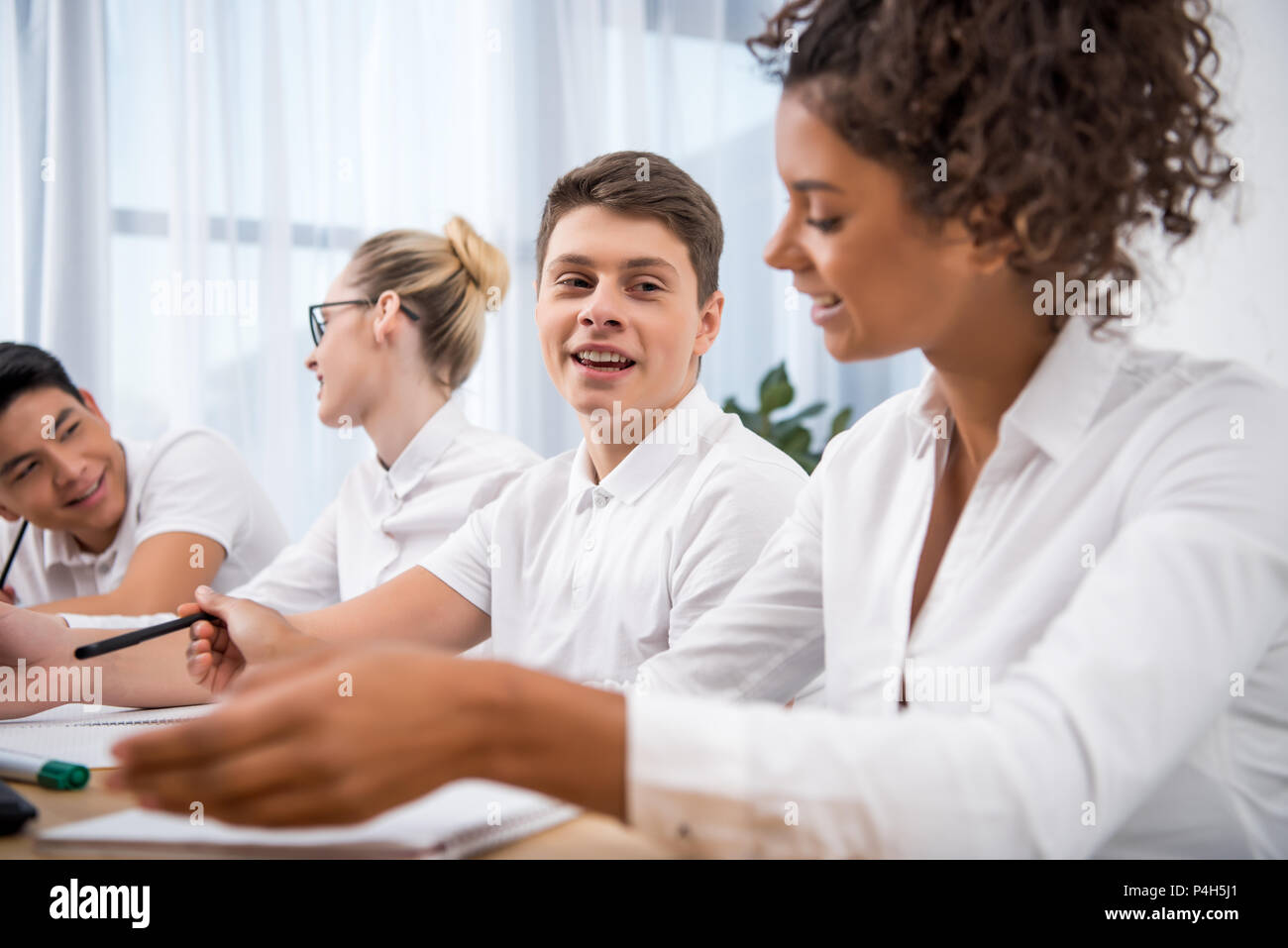 Asian teens studying hi-res stock photography and images - Alamy