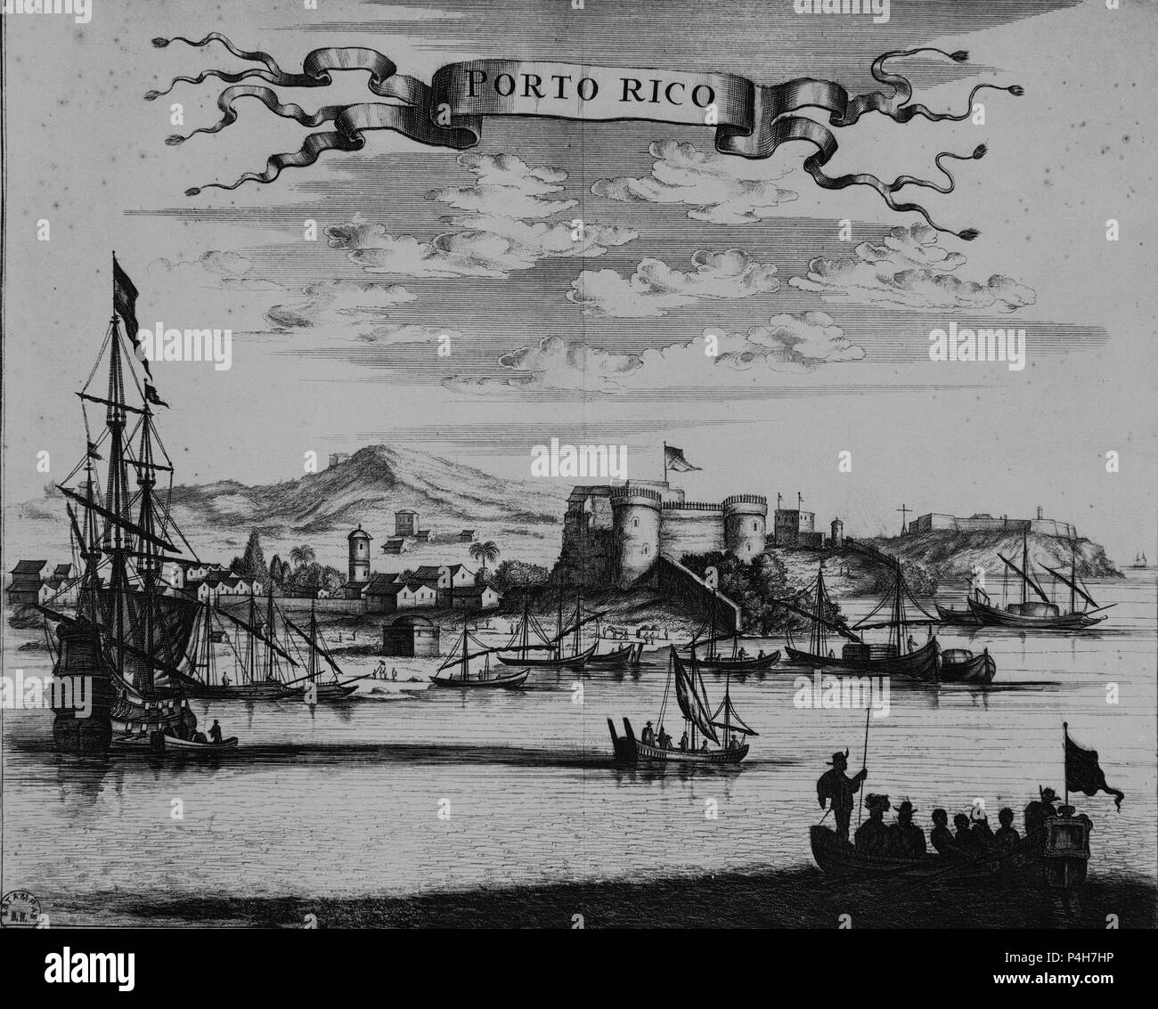PUERTO RICO - GRABADO SIGLO XVII. Location: BIBLIOTECA NACIONAL ...