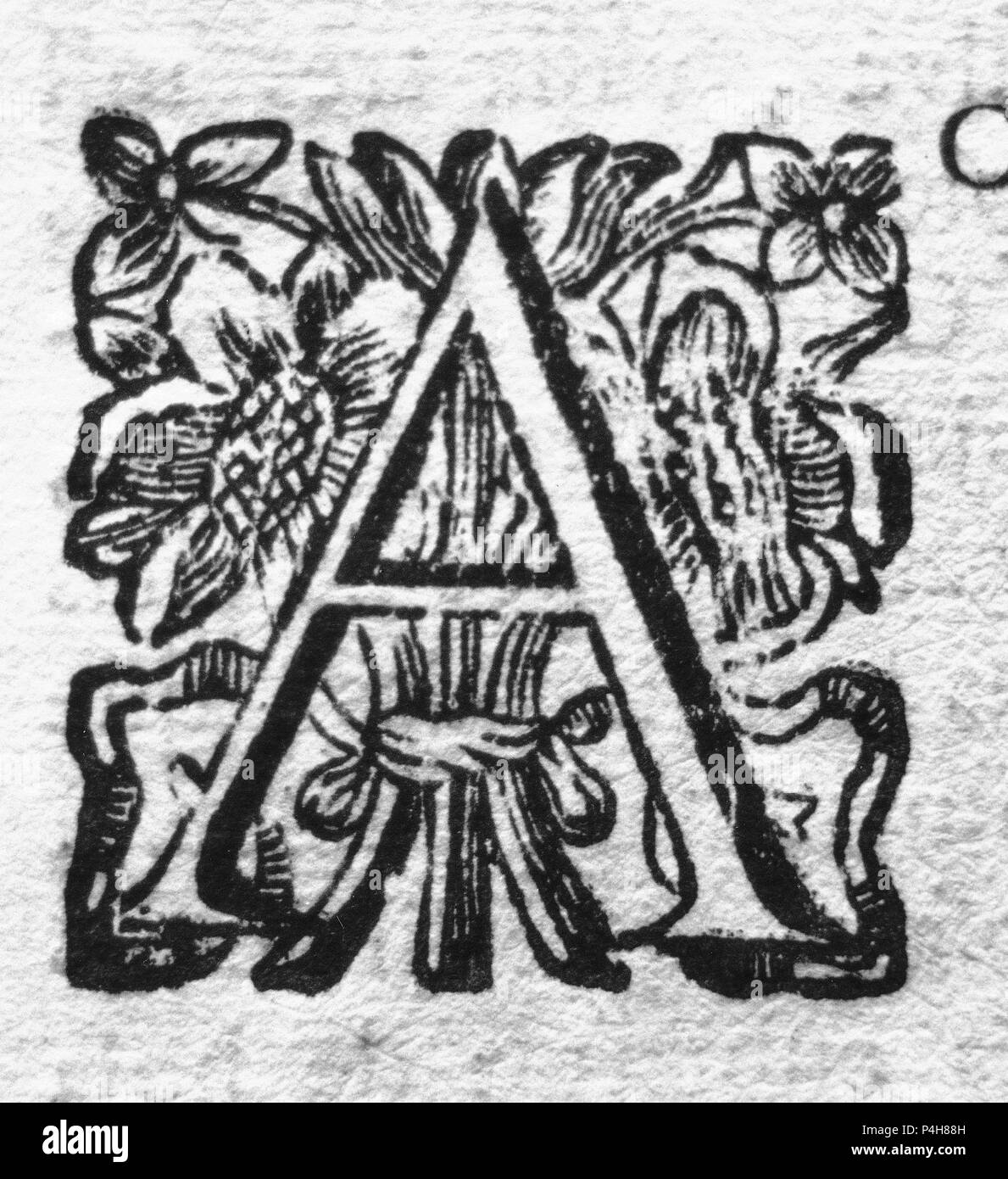 LETRA A - LETRA CAPITULAR - INICIAL HISTORIADA. Location: INSTITUTO DE ...