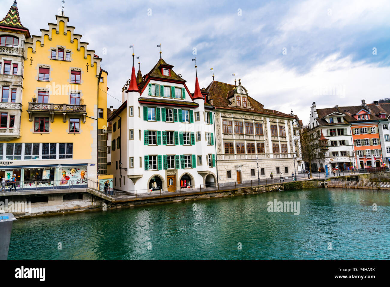 Downtown city scene lucerne switzerland hi-res stock photography and ...