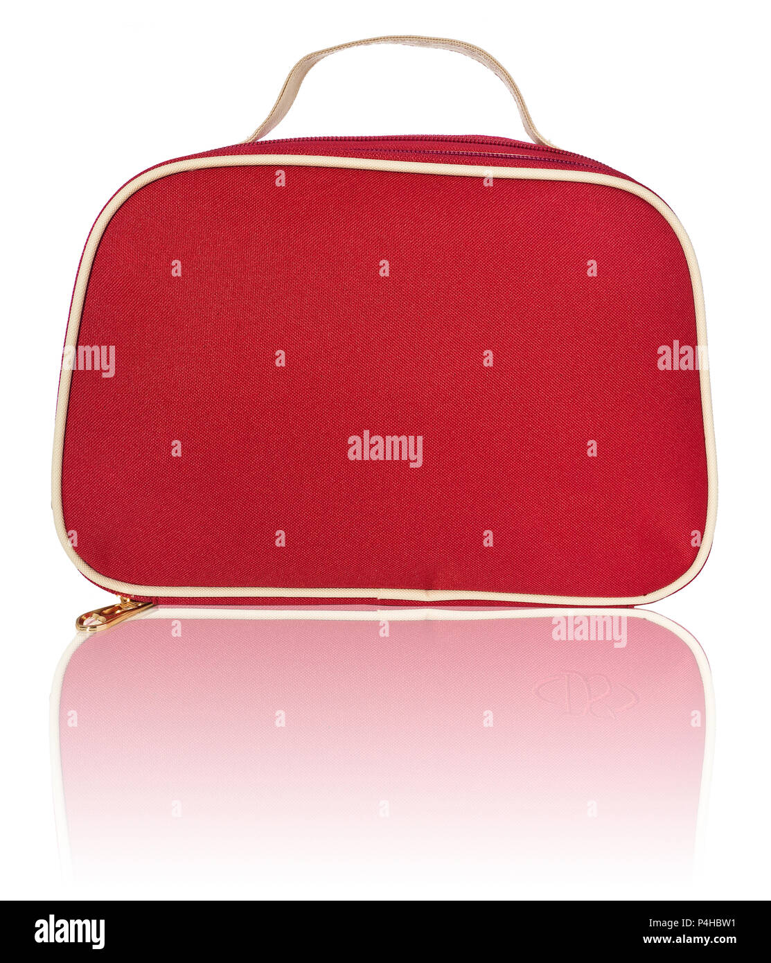 Women's beautician to store cosmetics. Purse for women made of red ...