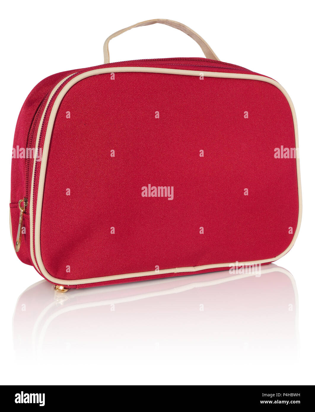 Women's beautician to store cosmetics. Purse for women made of red ...