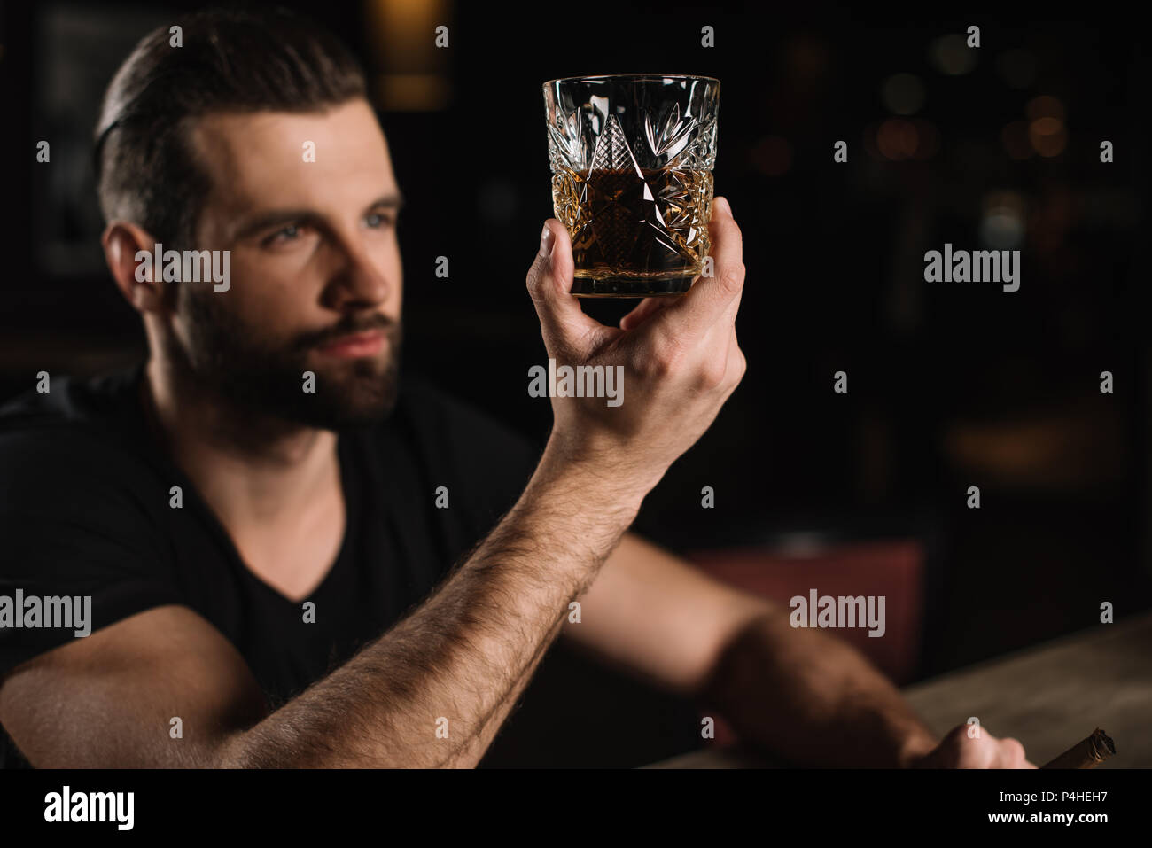 Man sitting at bar counter hi-res stock photography and images - Alamy