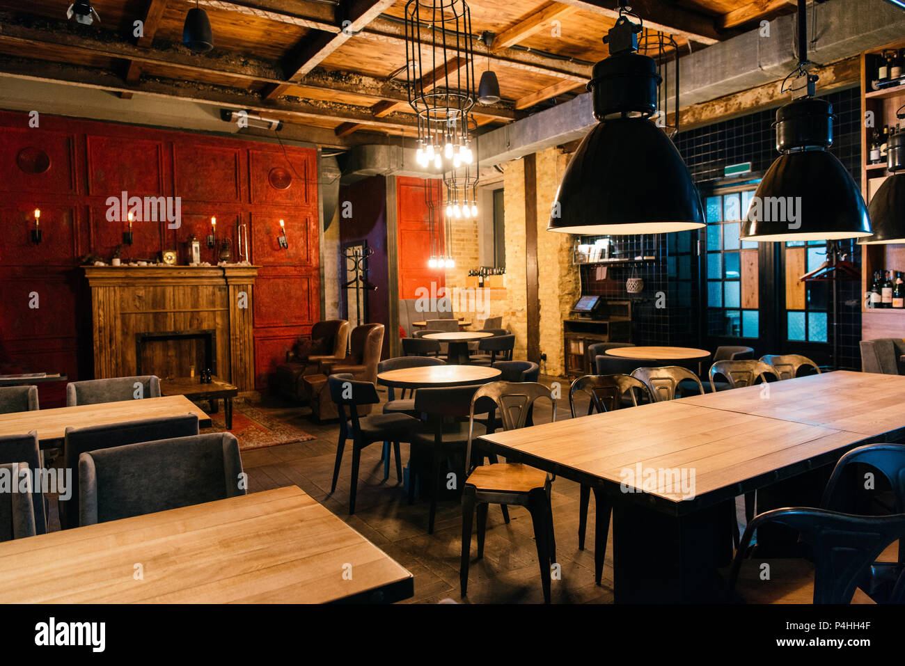stylish atmospheric interior of empty bar Stock Photo - Alamy
