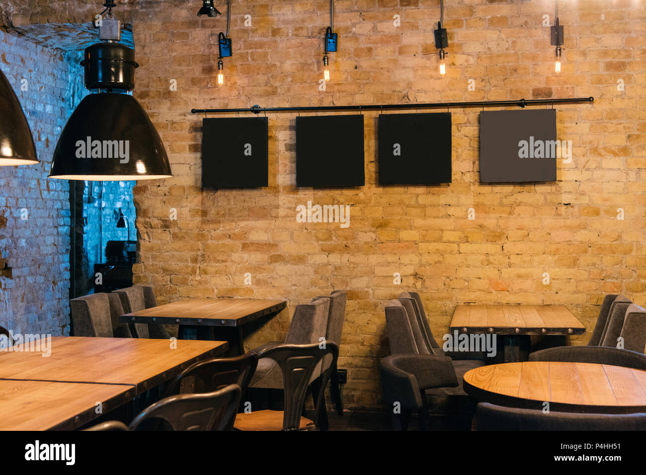 stylish atmospheric interior of empty pub Stock Photo - Alamy
