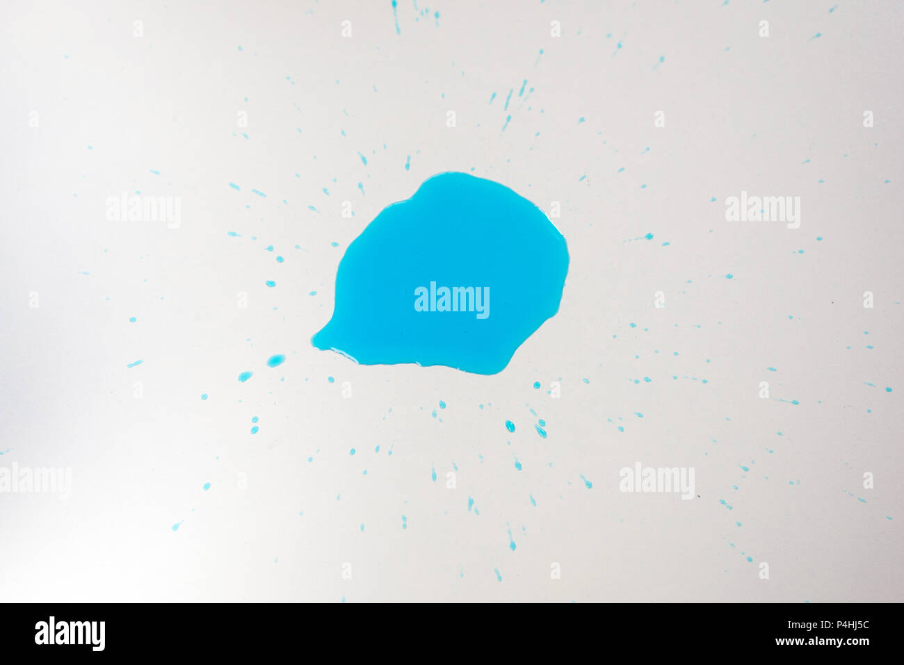 close up view of blue blot of reagent isolated on white tabletop Stock ...