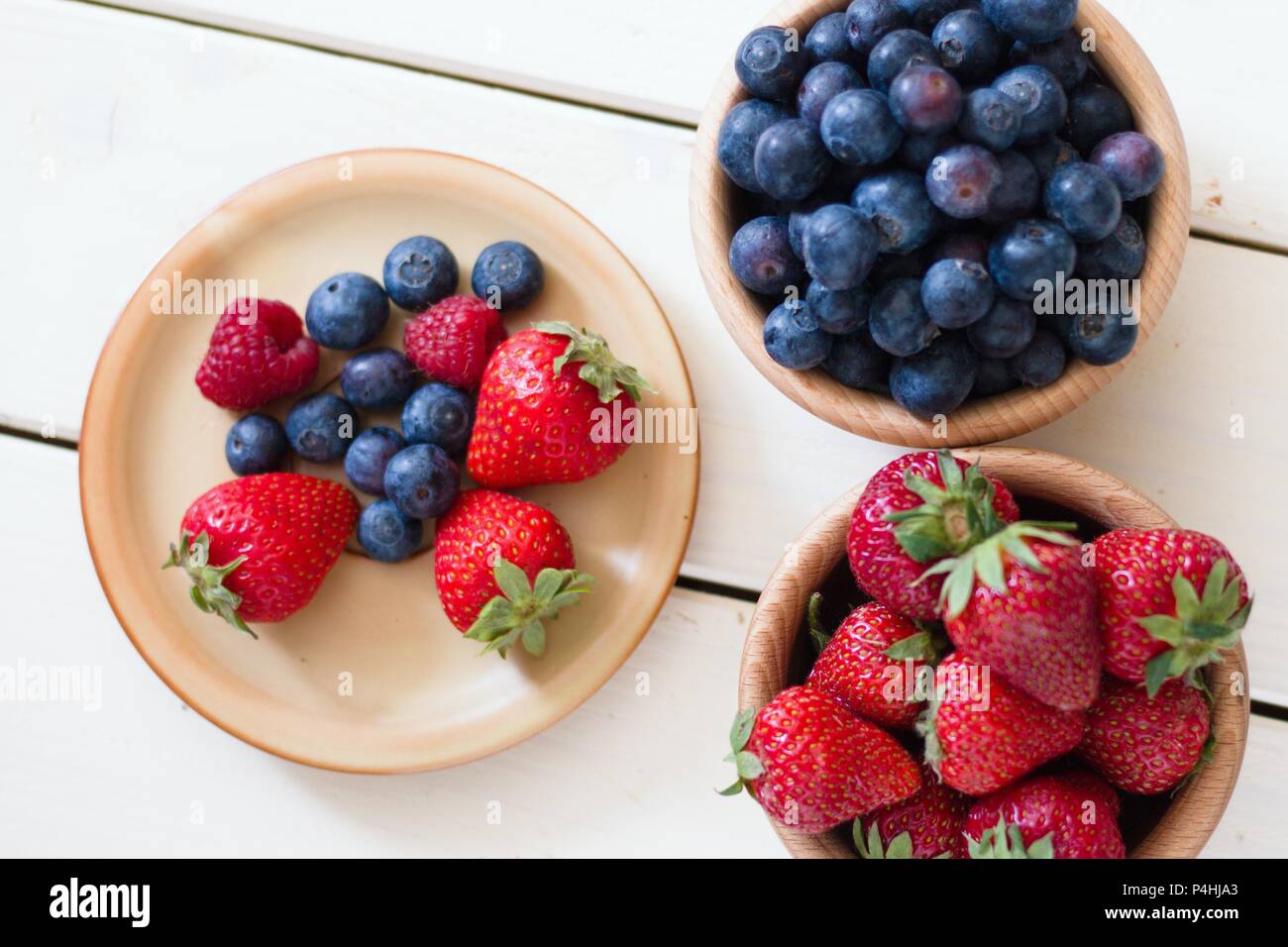 Fresh and easy salad from forest fruit berries (strawberries ...