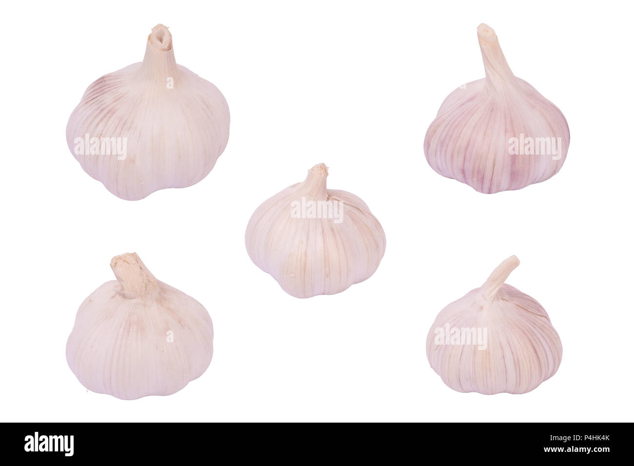Garlic set isolated on white background Stock Photo - Alamy
