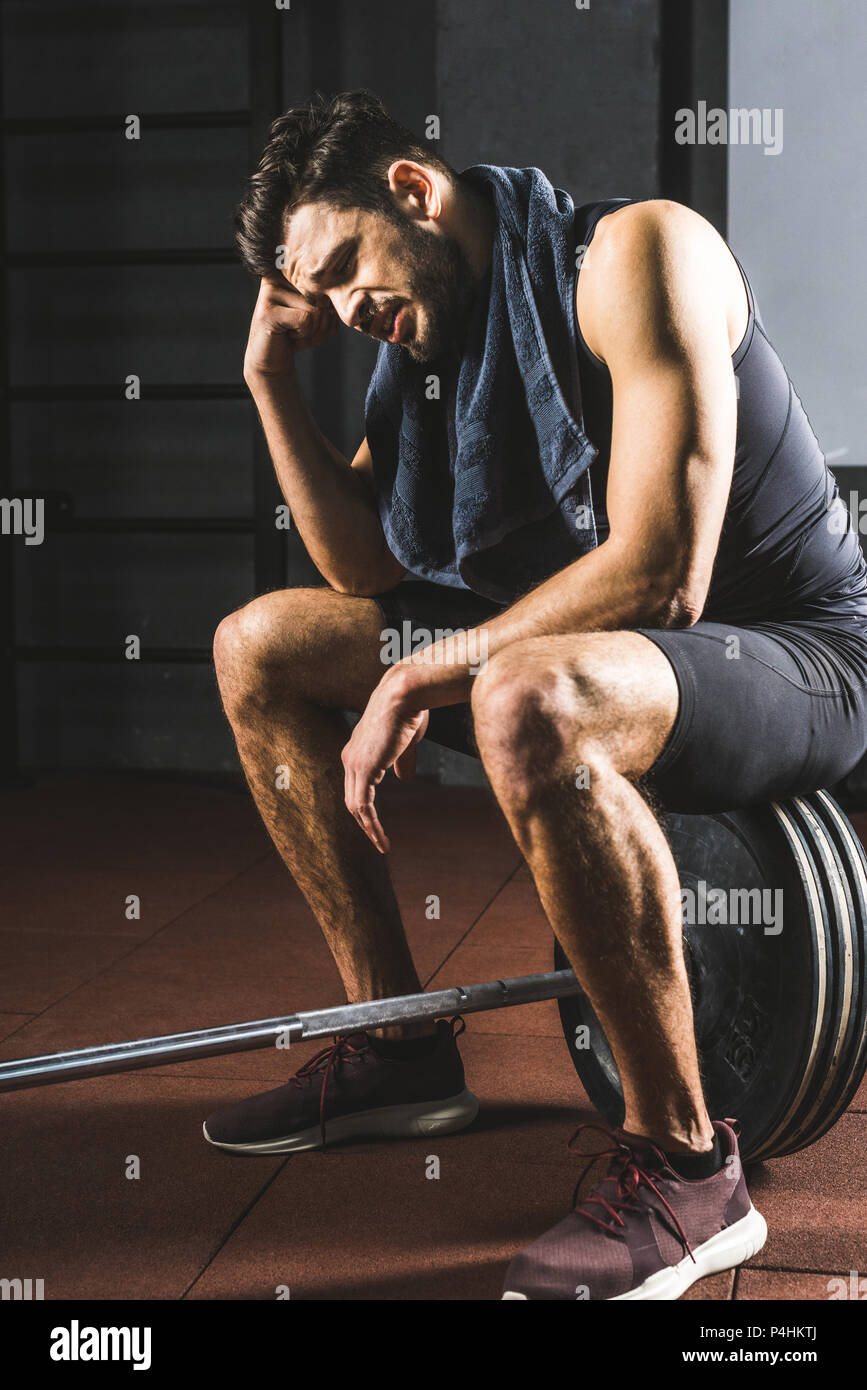 Male bodybuilder in sitting on hi-res stock photography and images - Alamy