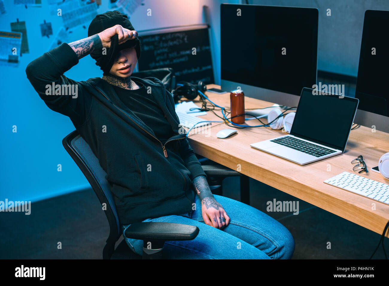 Taking off mask hi-res stock photography and images - Alamy