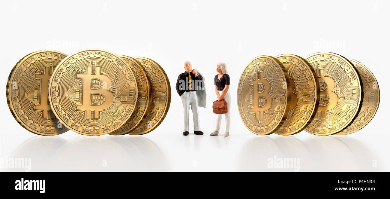 3D illustration: miniature people - a group of people pose next to ...