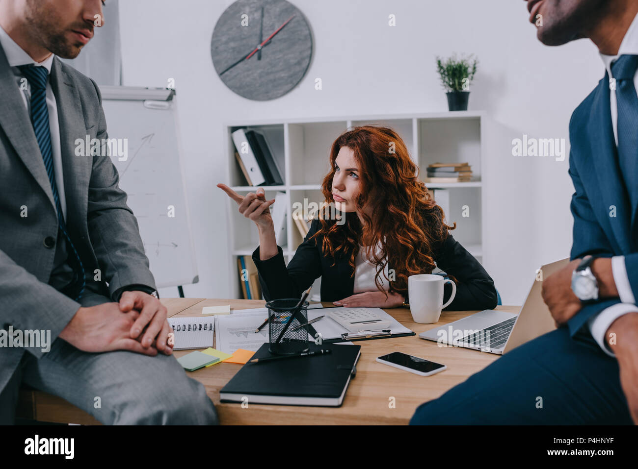 Woman pointing finger whiteboard hi-res stock photography and images ...