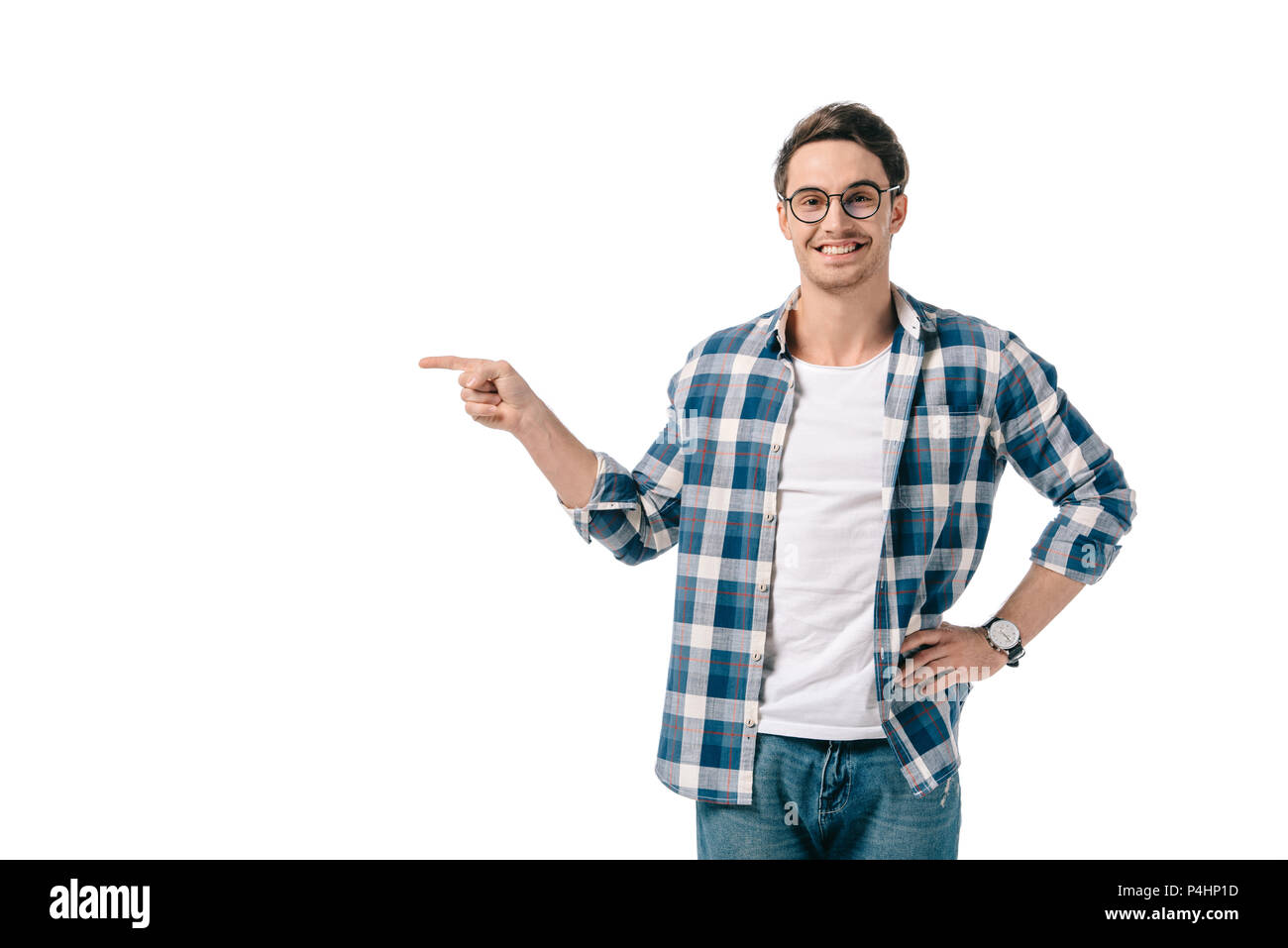 Man pointing something on Cut Out Stock Images & Pictures - Alamy