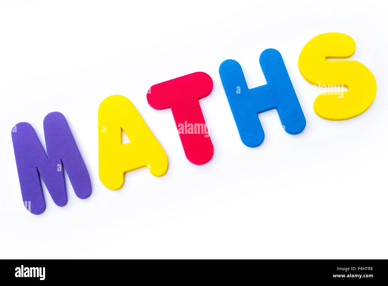 The word MATHS spelt in multi-coloured letters Stock Photo - Alamy