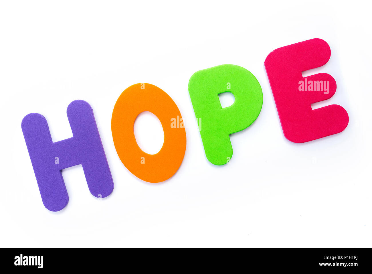 The word HOPE spelt in multi-coloured letters Stock Photo - Alamy