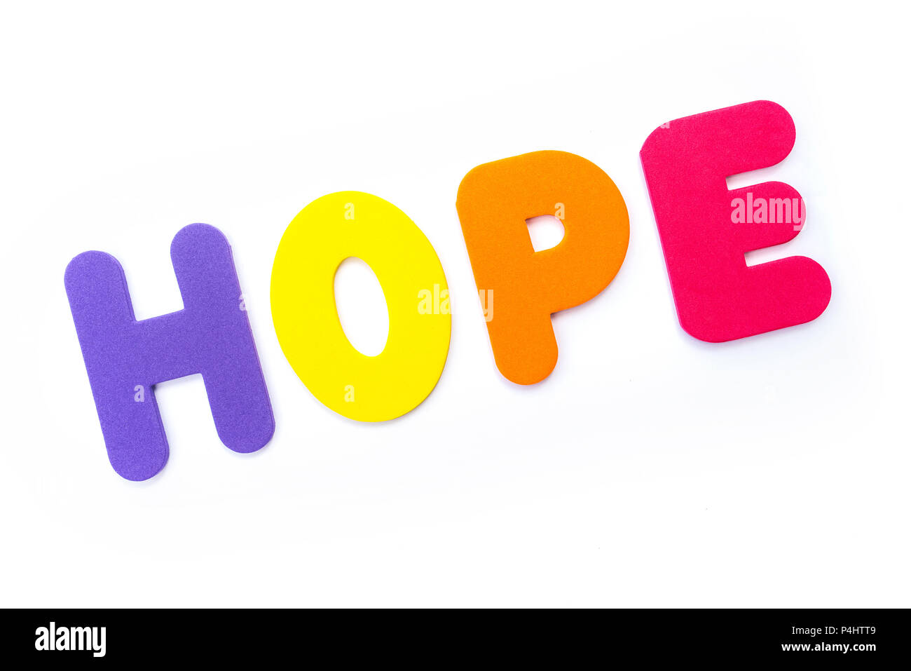 The word HOPE spelt in multi-coloured letters Stock Photo - Alamy