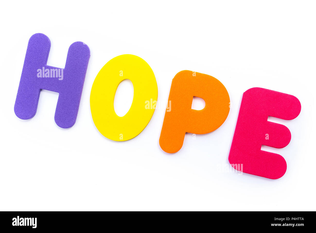 The word HOPE spelt in multi-coloured letters Stock Photo - Alamy