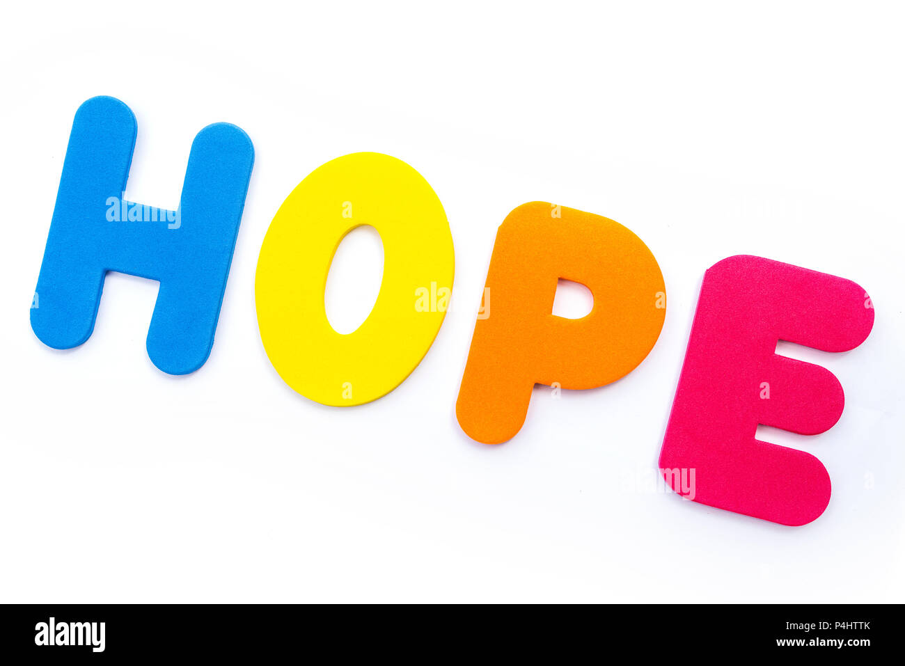 The word HOPE spelt in multi-coloured letters Stock Photo - Alamy