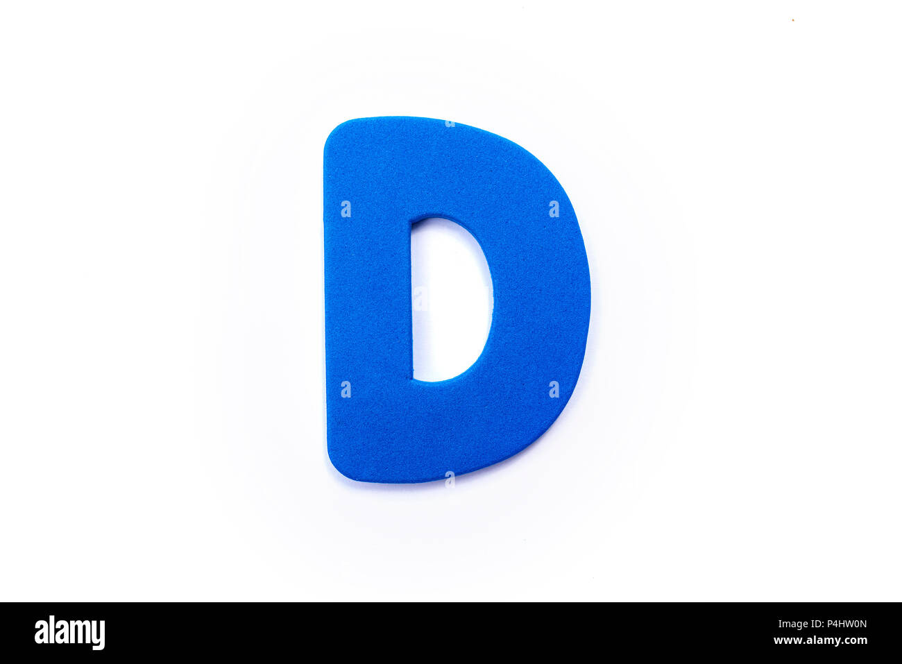 Blue letter D over a white background Stock Photo - Alamy