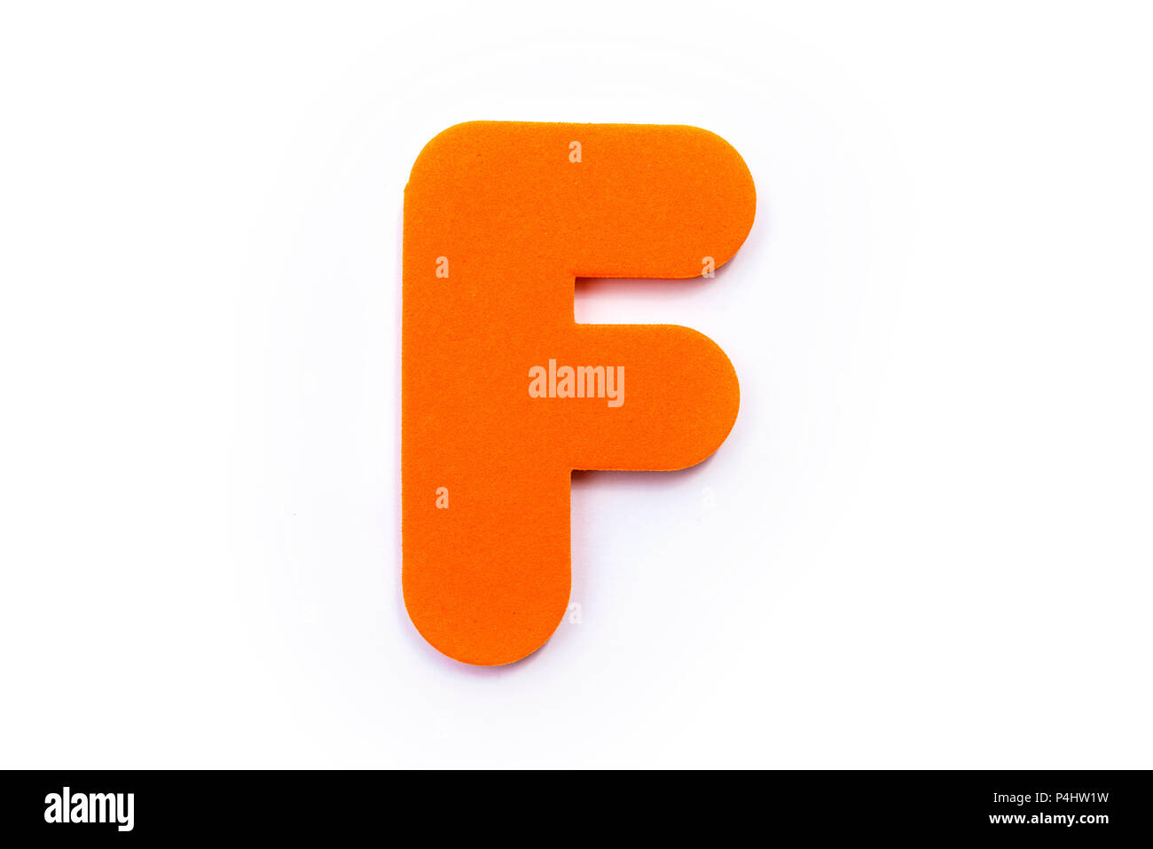 Orange Letter F over a white background Stock Photo - Alamy