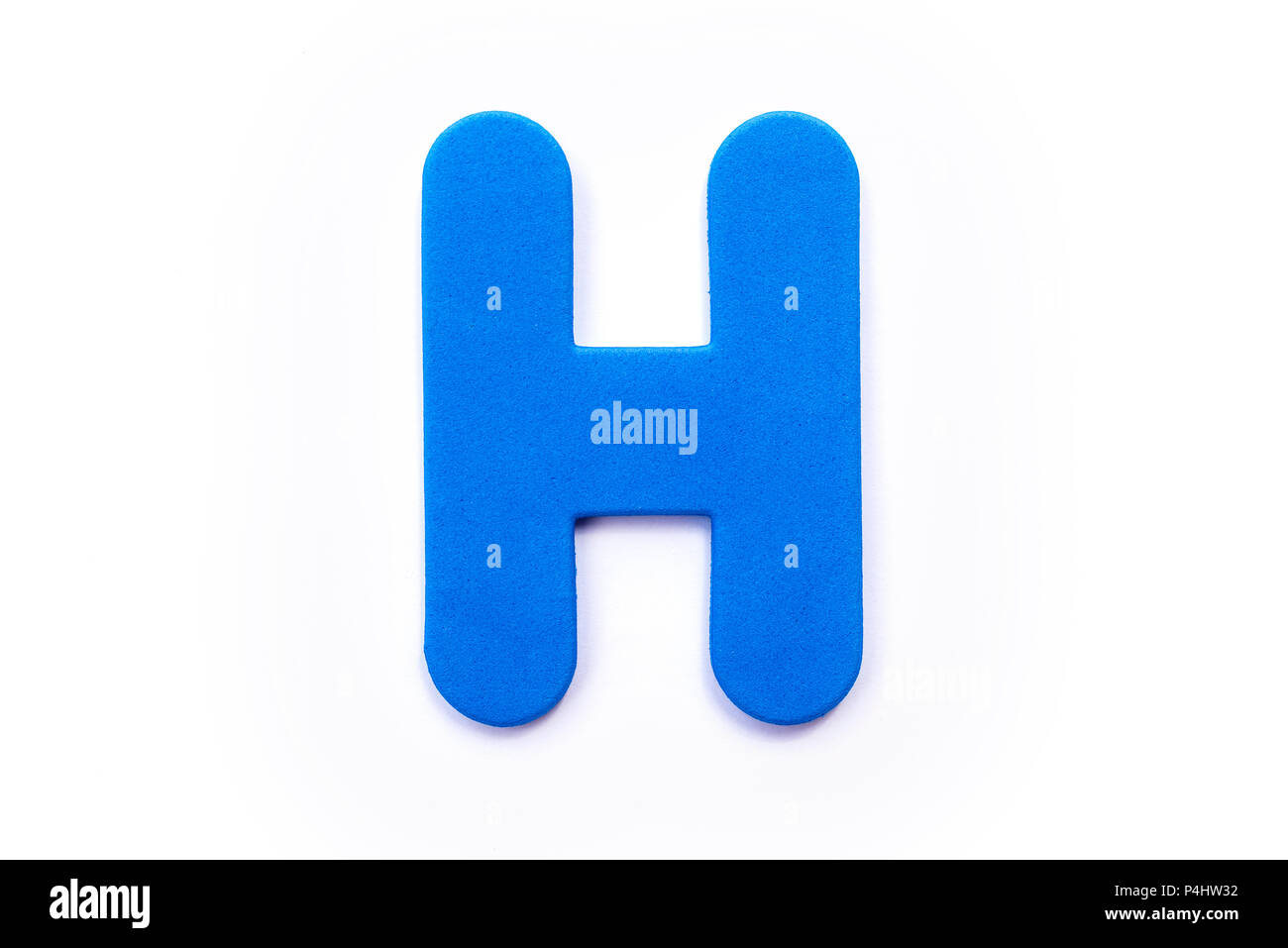Blue Letter H over a white background Stock Photo - Alamy