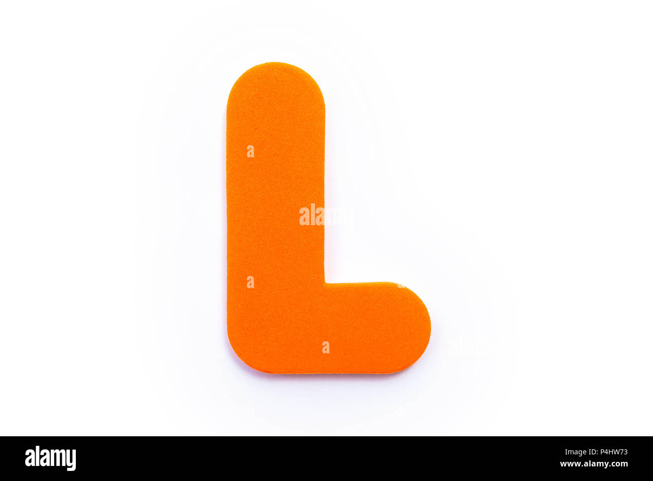 Orange Letter L over a white background Stock Photo - Alamy