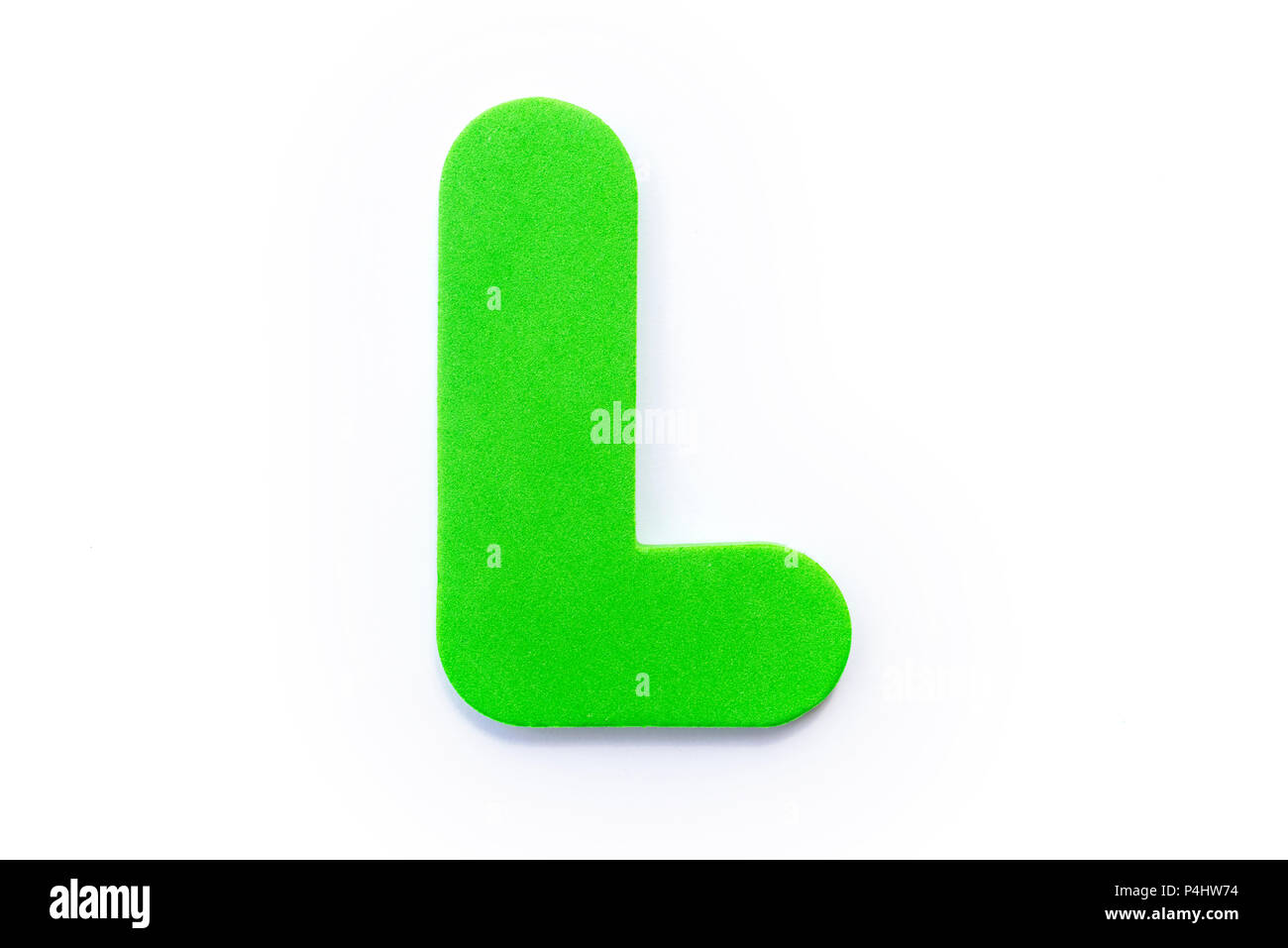 Green Letter L over a white background Stock Photo - Alamy