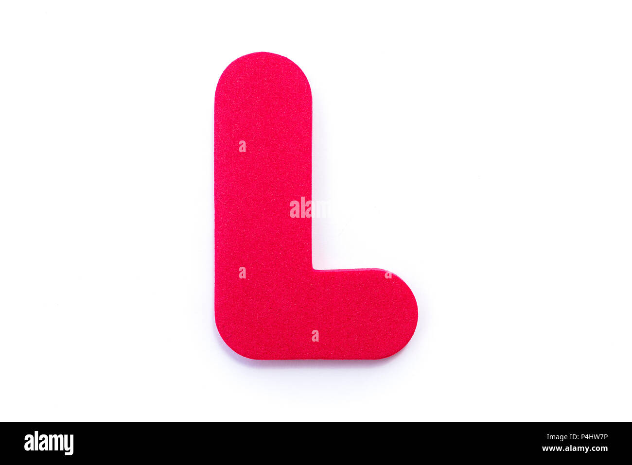 Red Letter L over a white background Stock Photo - Alamy