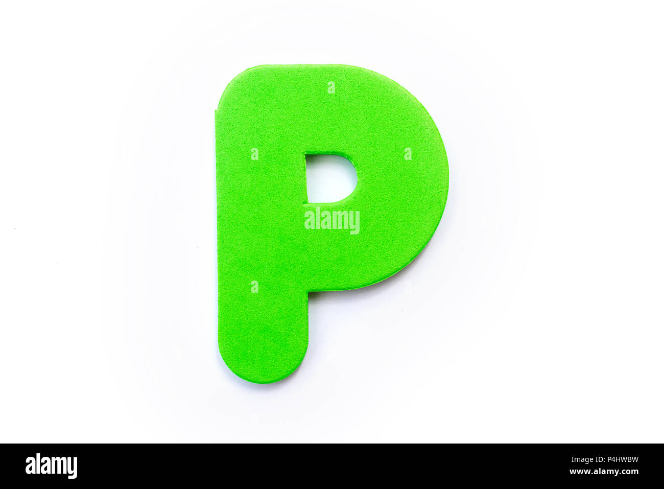 Green Letter P over a white background Stock Photo - Alamy