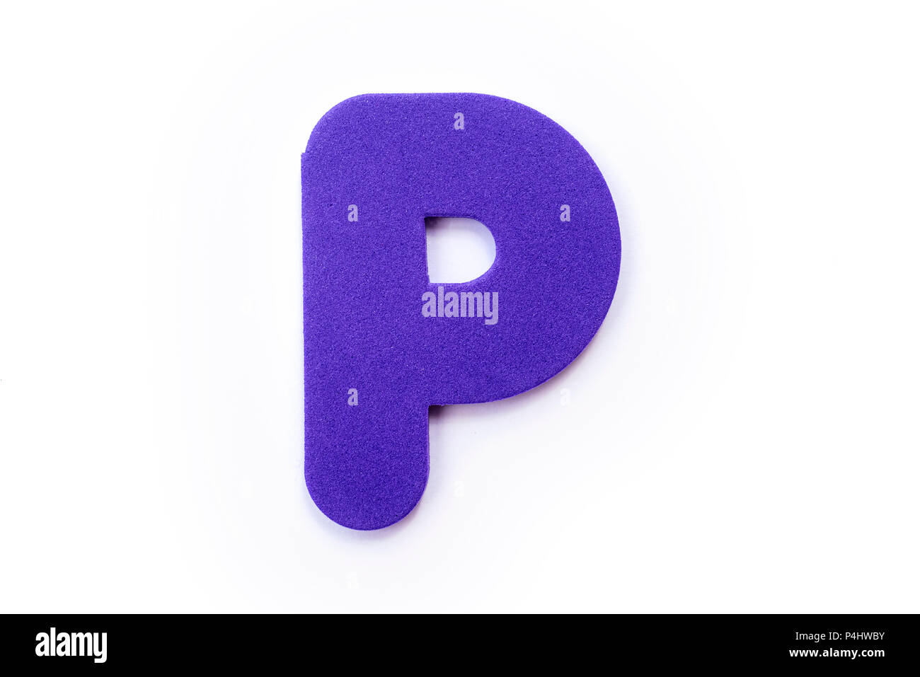 Purple Letter P over a white background Stock Photo - Alamy
