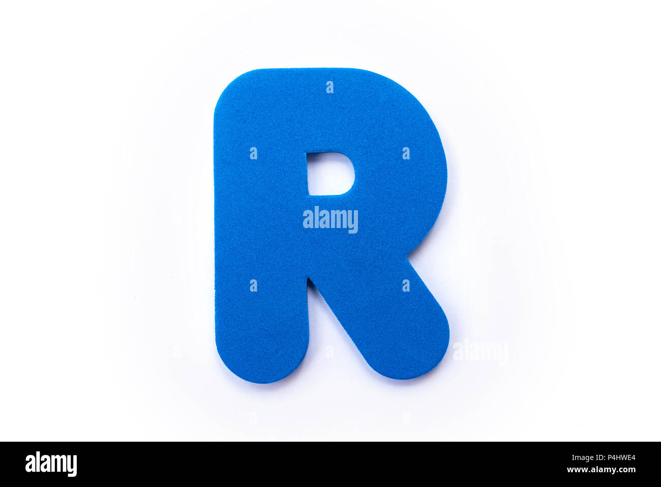 Blue Letter R over a white background Stock Photo - Alamy