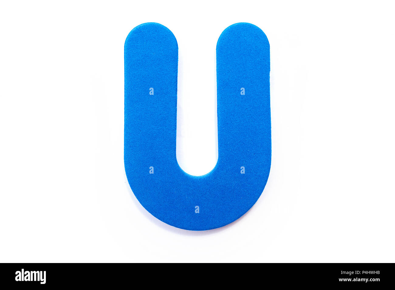 Blue Letter U over a white background Stock Photo - Alamy