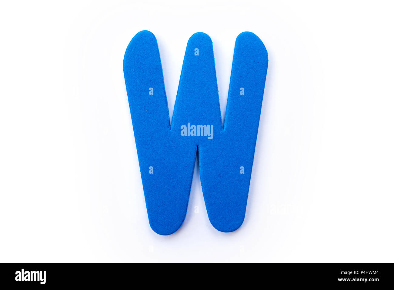 Blue Letter W over a white background Stock Photo - Alamy