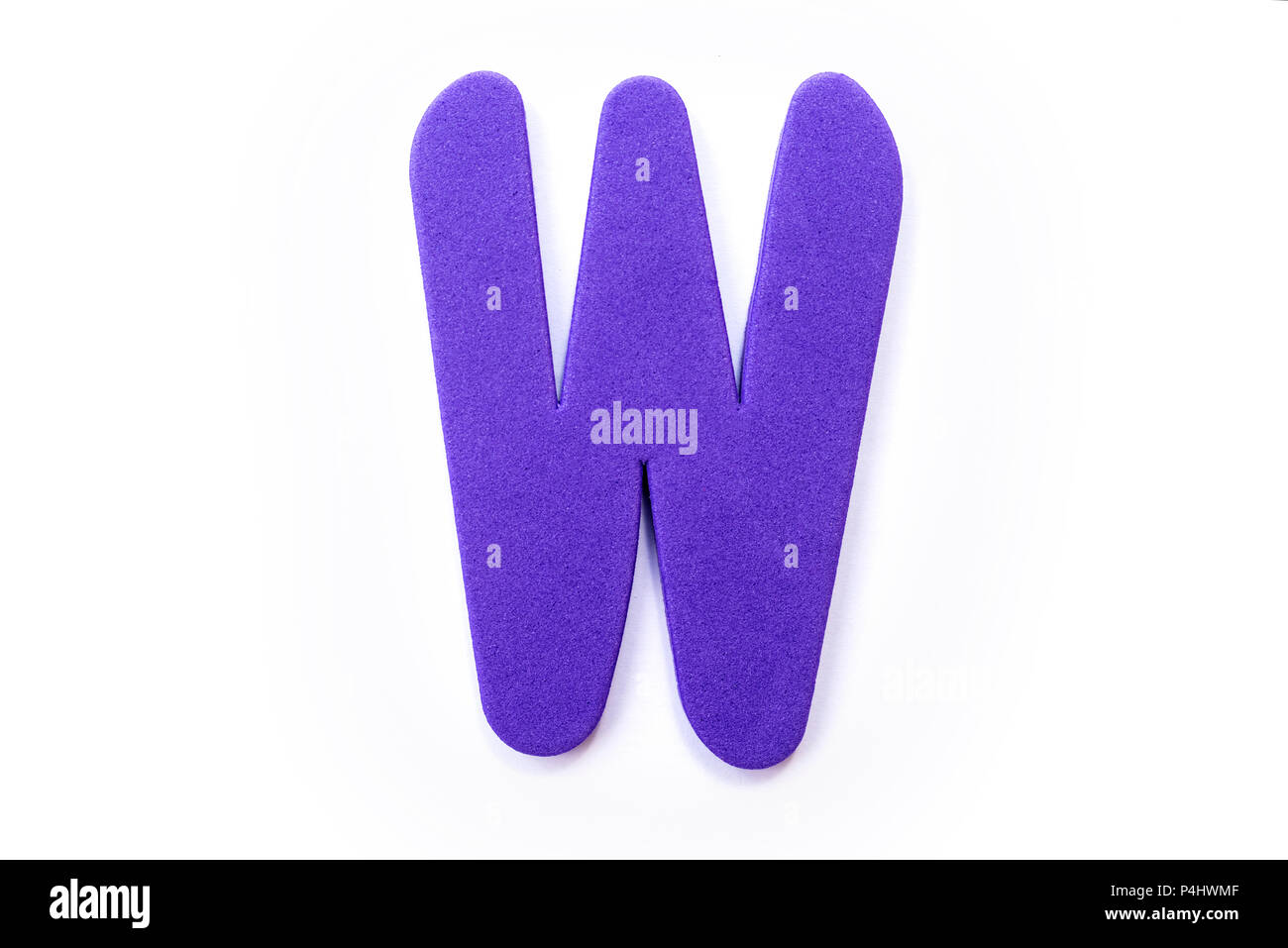 Blue Letter W over a white background Stock Photo - Alamy