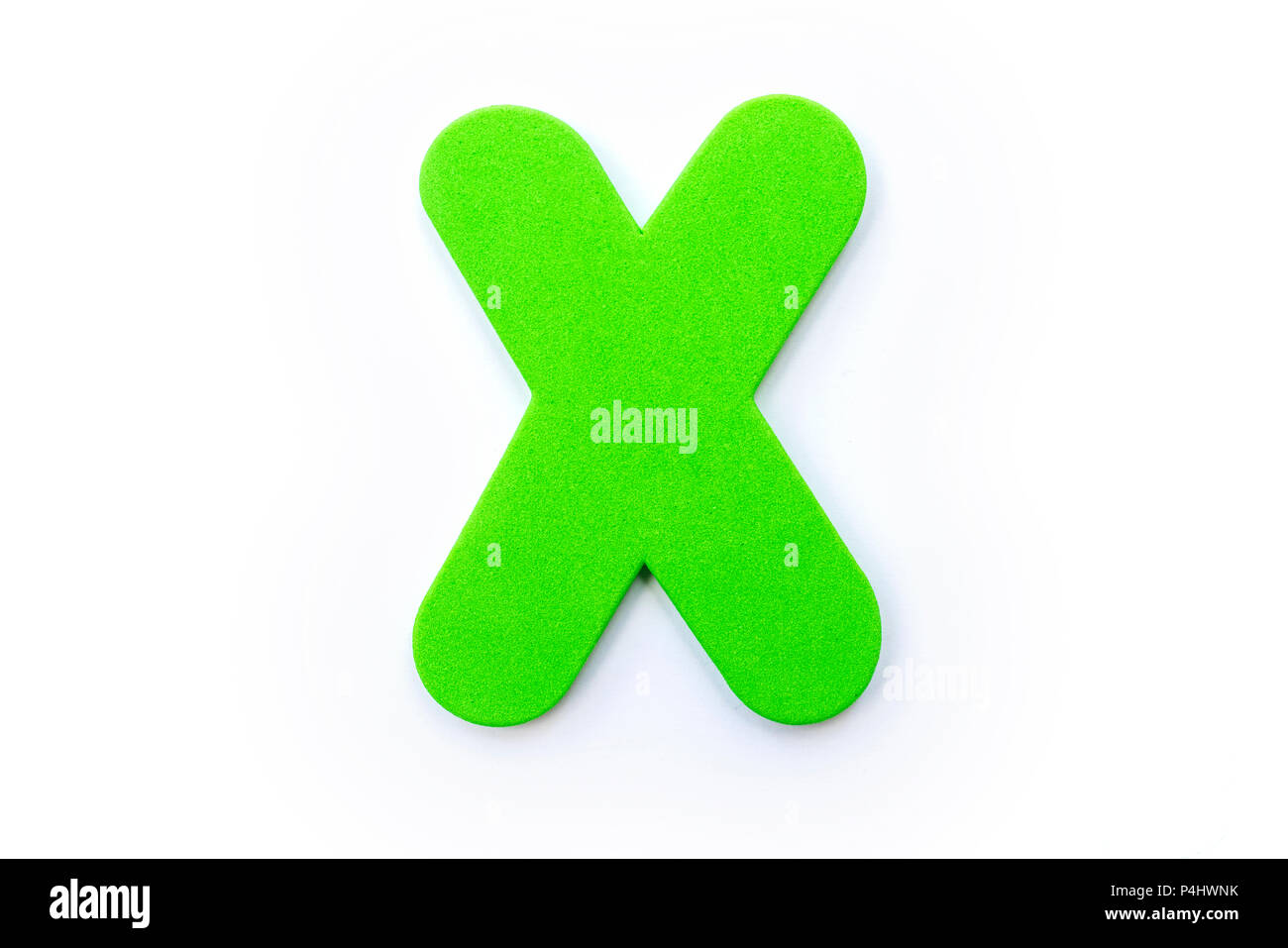Green Letter X over a white background Stock Photo - Alamy