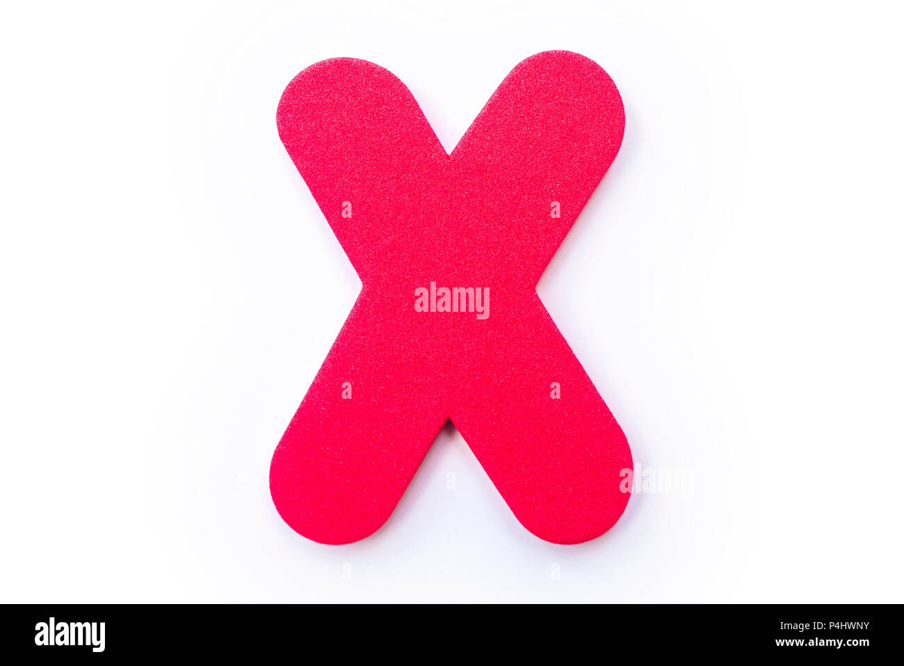 Red Letter X over a white background Stock Photo - Alamy