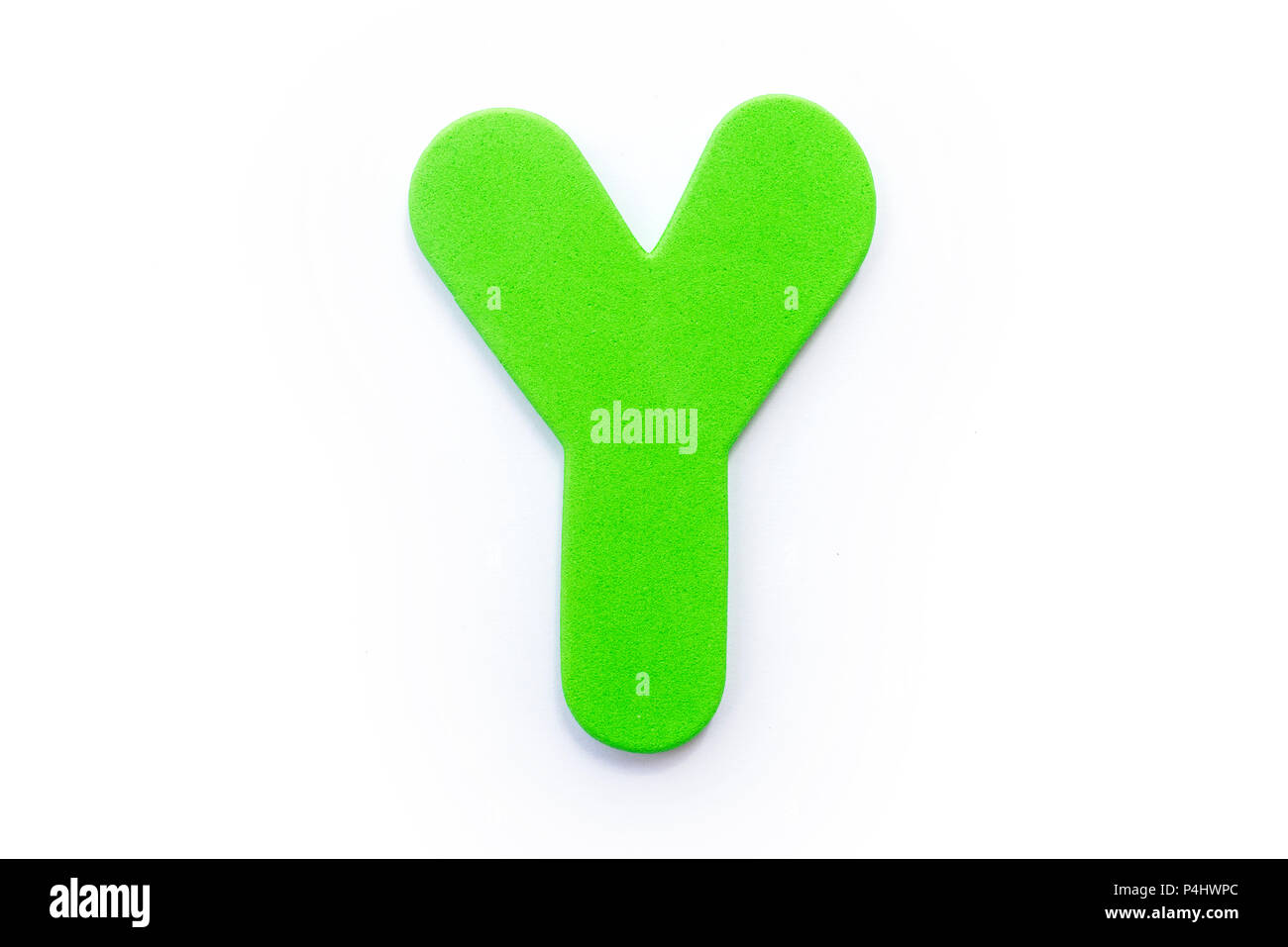 Green Letter Y over a white background Stock Photo - Alamy