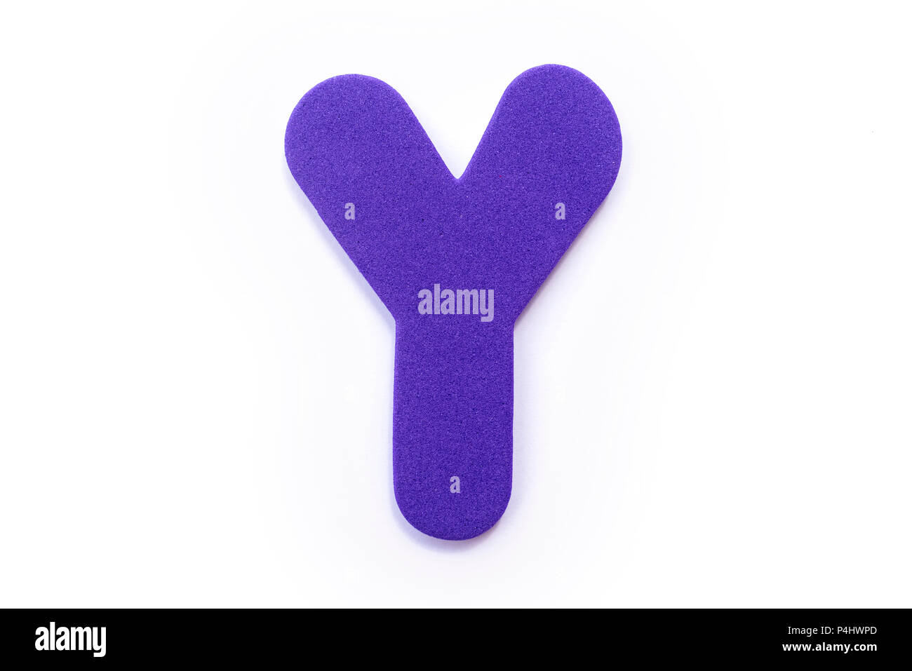 Purple Letter Y over a white background Stock Photo - Alamy