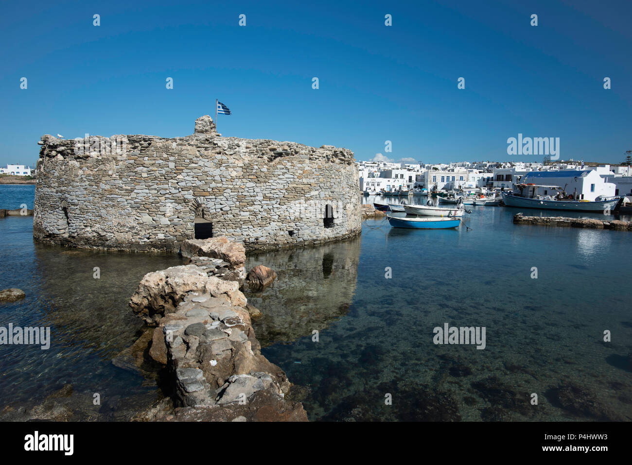 Venetian Castle Ruins, Naoussa Stock Photo - Alamy