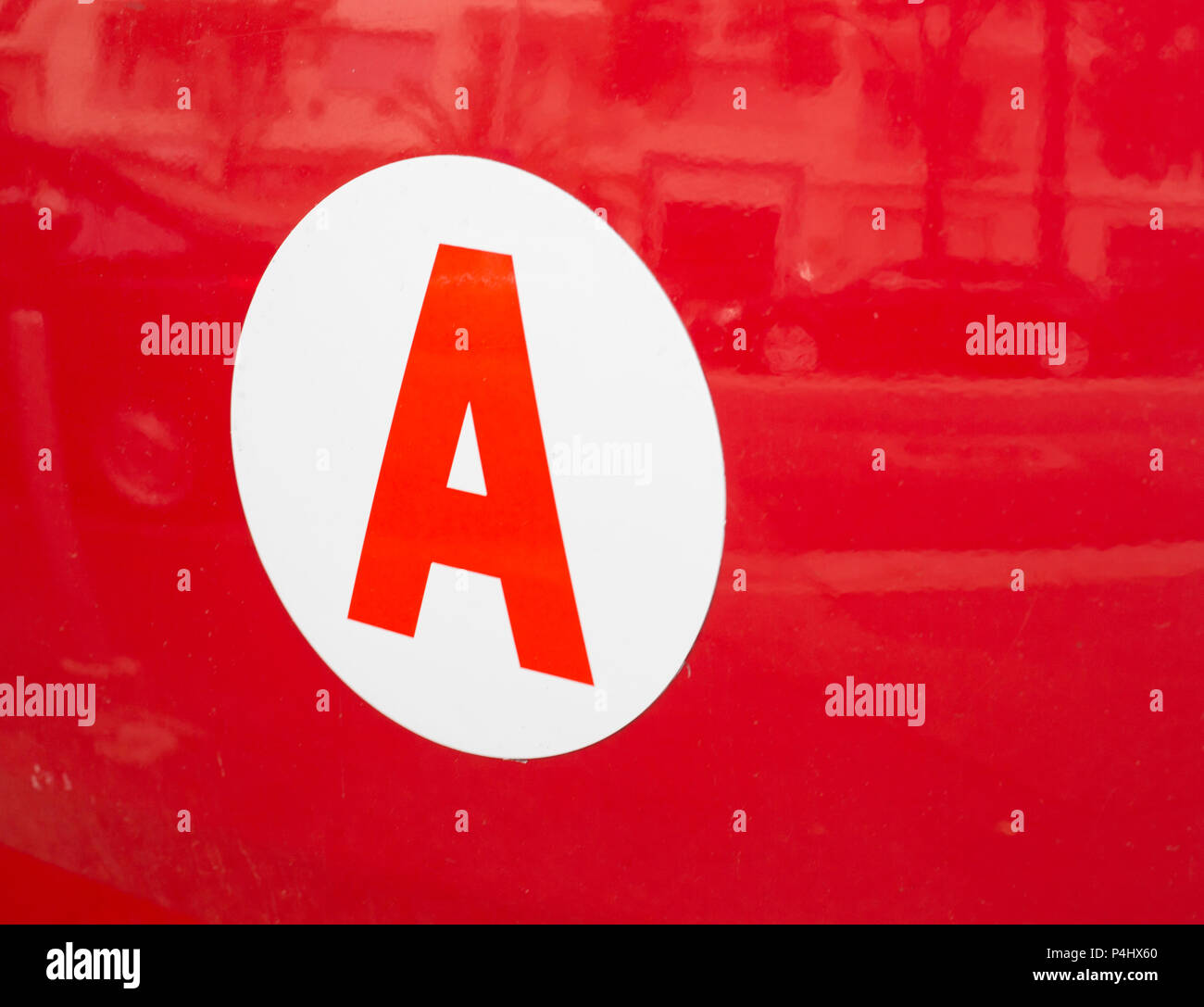 Red letter A in a circle on a French car denotes a driver that has only ...