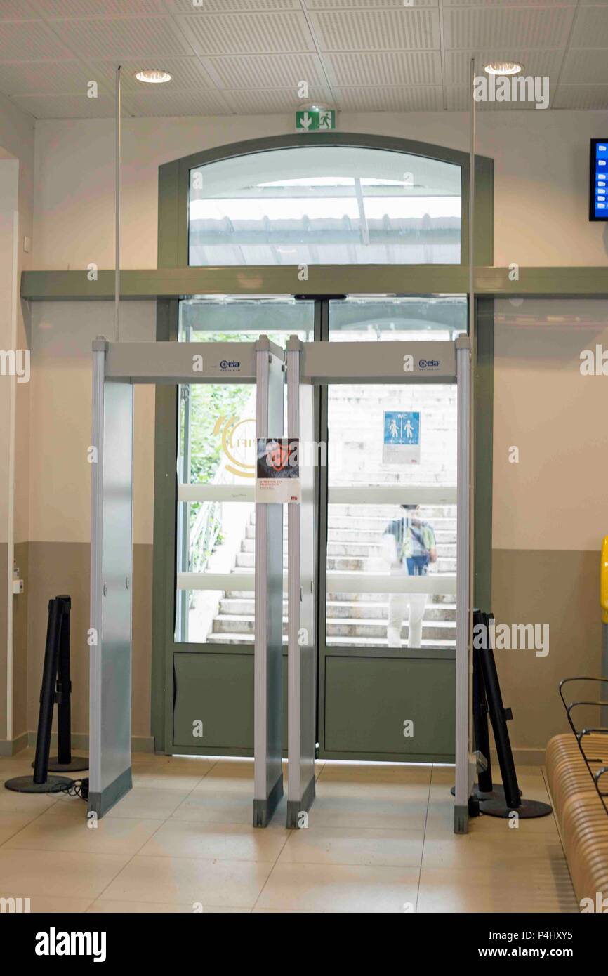 Nice, Cote D' Azur, France, June 2018, A knife arch at Nice Riquer ...