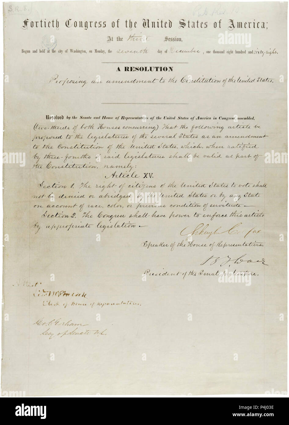 15th amendment hi-res stock photography and images - Alamy
