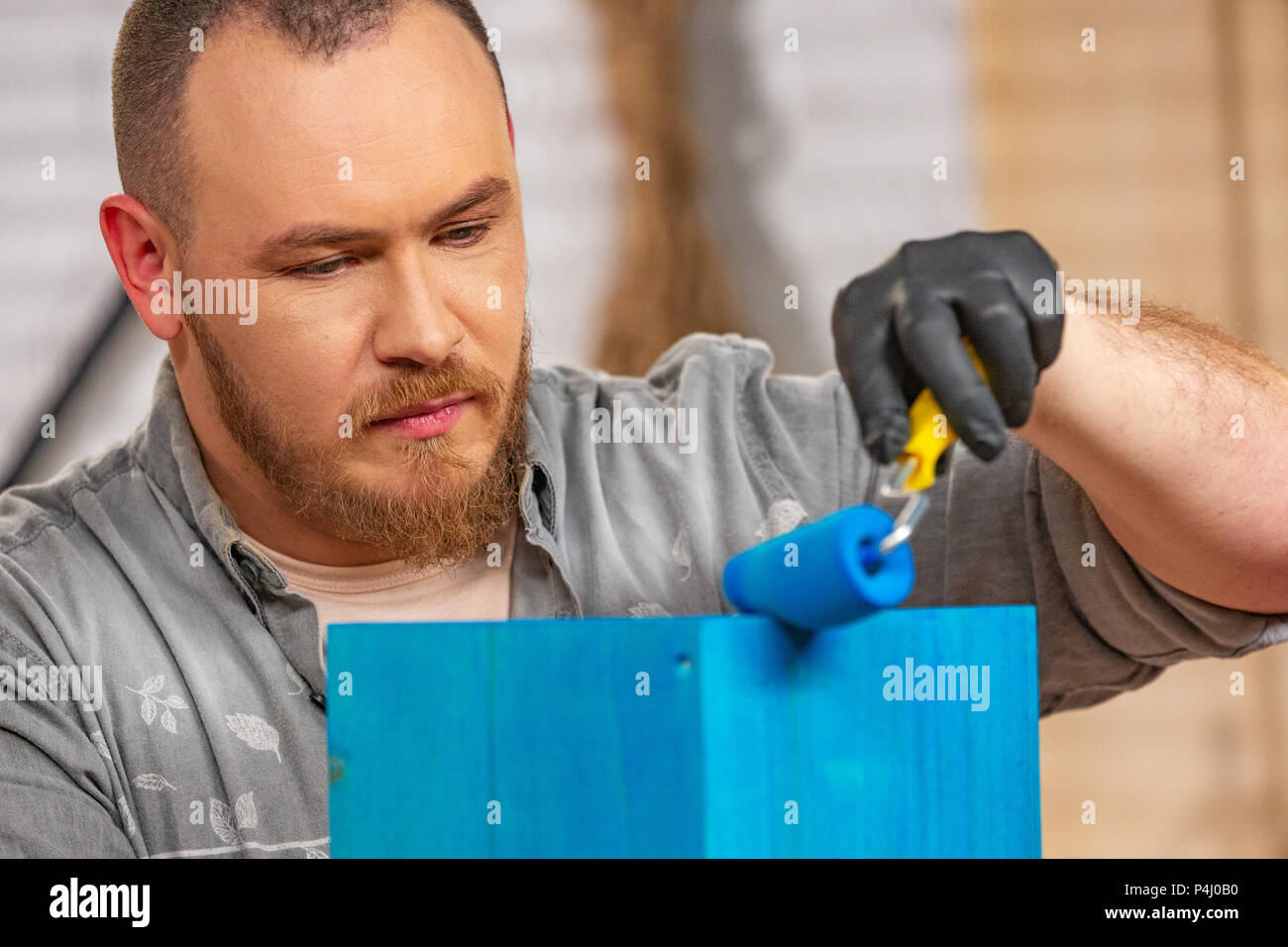 profession, carpentry, woodwork and people concept - carpenter working ...