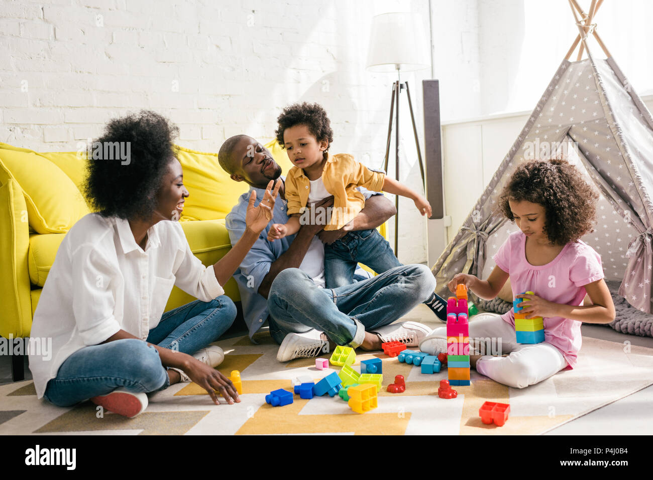 african american family spending time together at home Stock Photo - Alamy