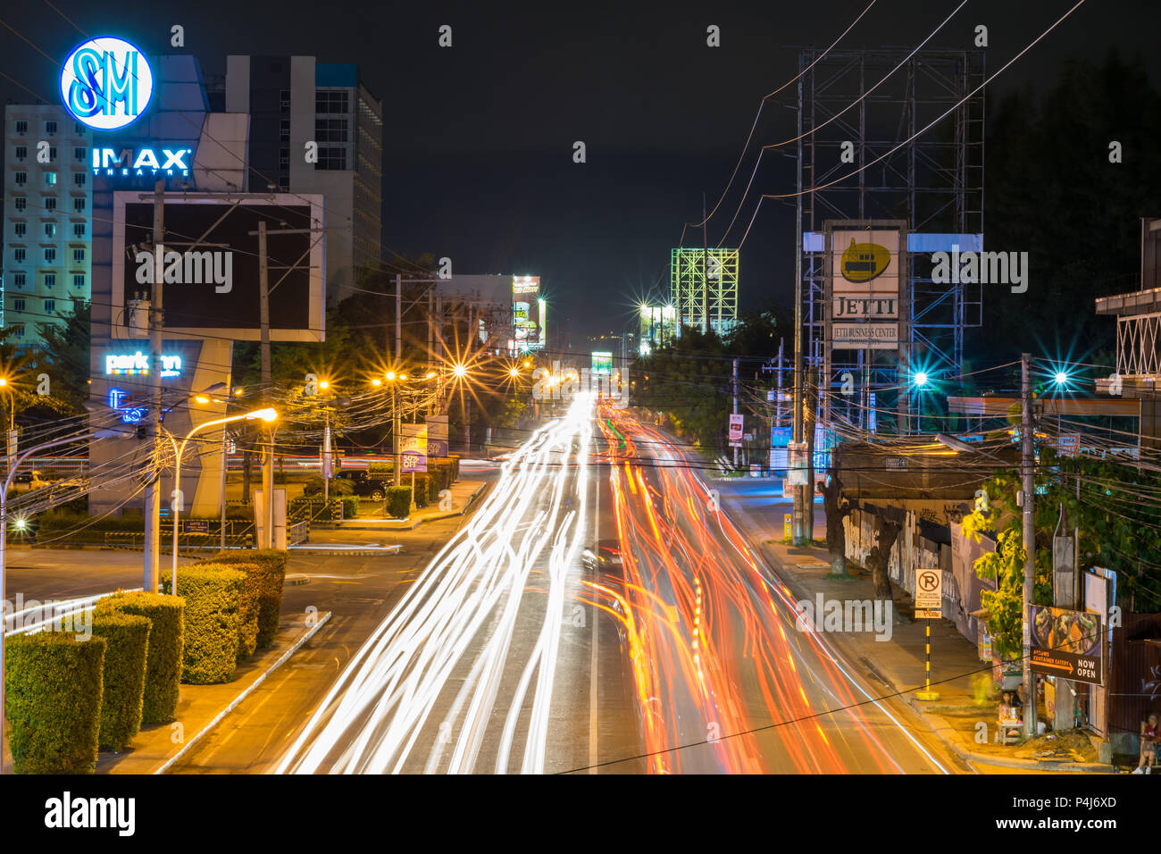 Light trails in Davao City Stock Photo - Alamy