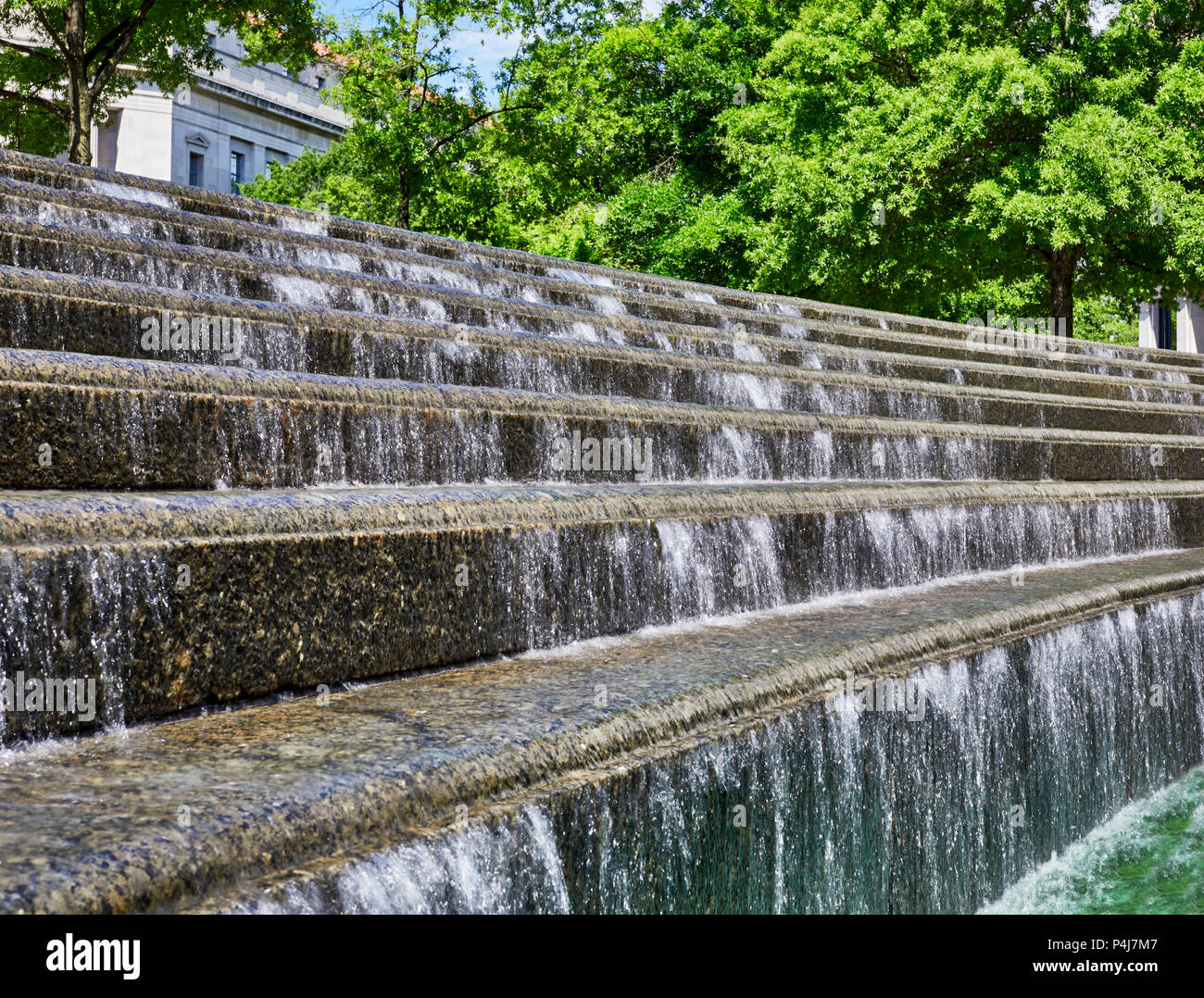 Washington DC, USA - June 5, 2018: Waterfalls at the United States Navy ...