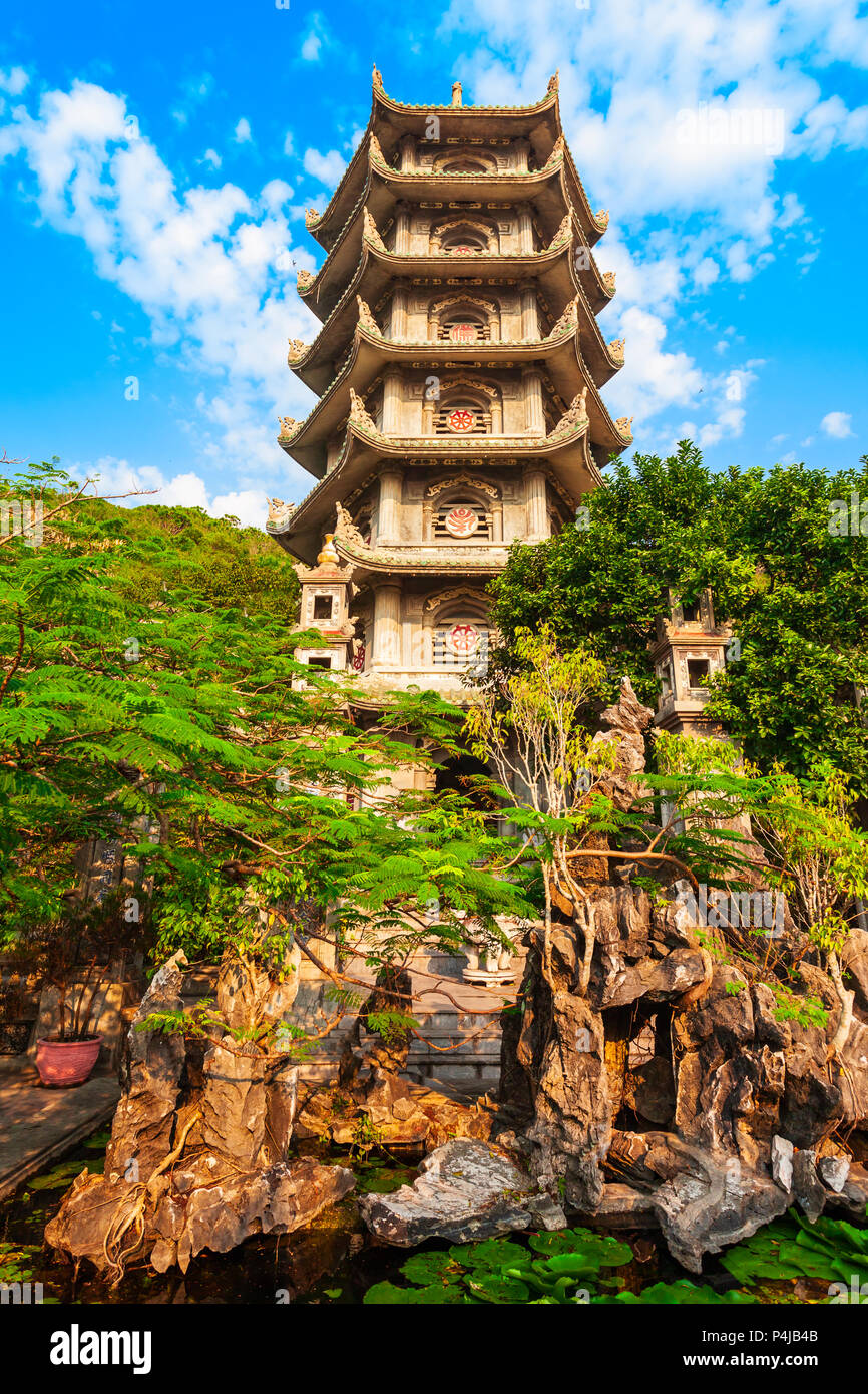 Temple pagoda at the marble mountains in Danang city in Vietnam Stock ...
