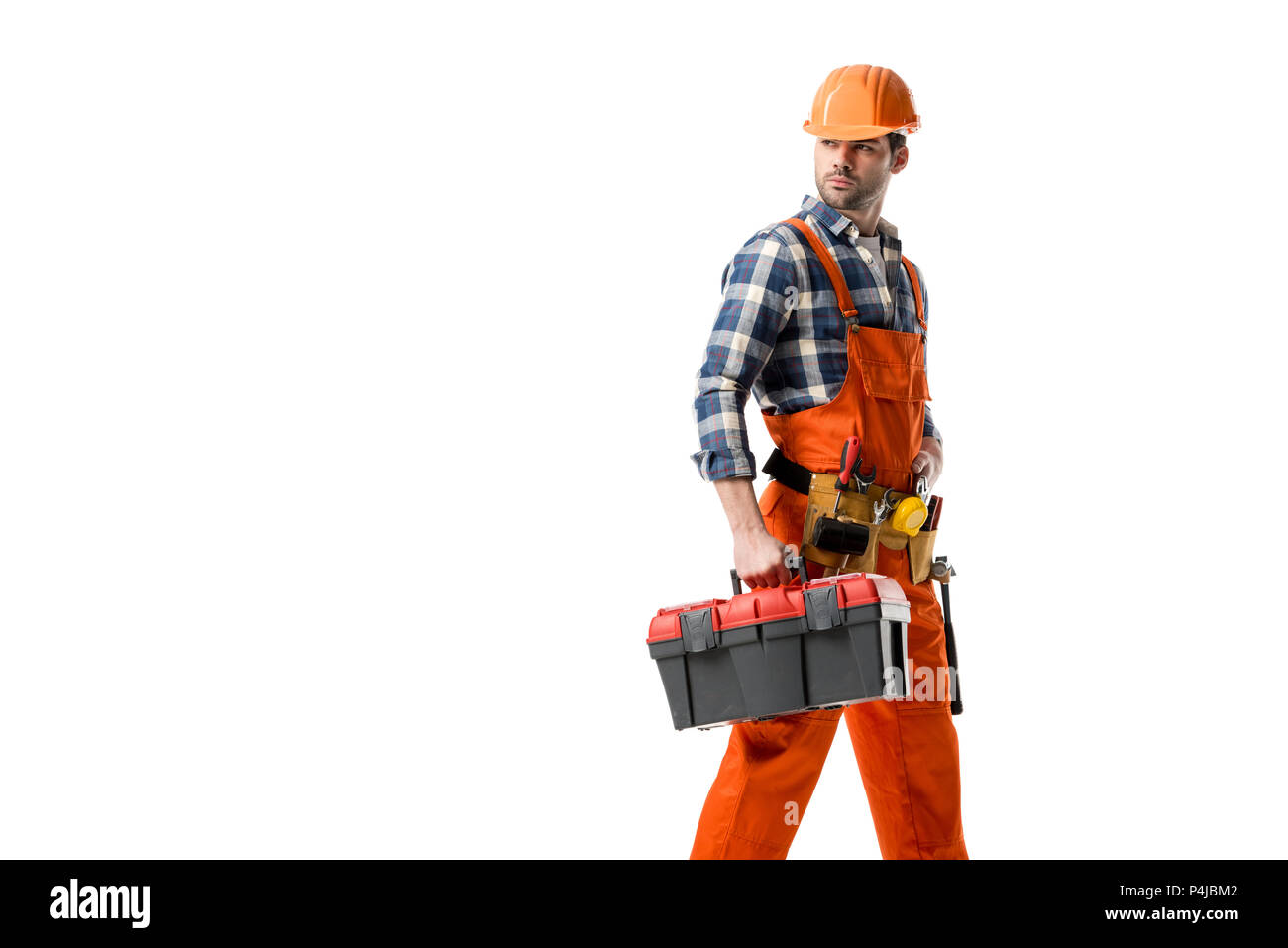 Man carrying tool box on hi-res stock photography and images - Alamy
