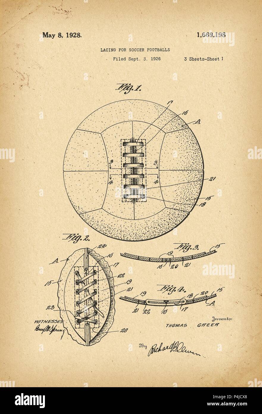 Soccer footballs patent hi-res stock photography and images - Alamy